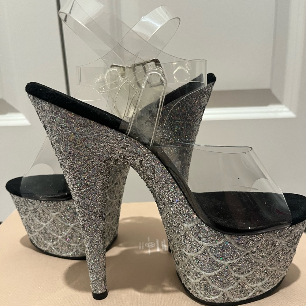Glitter Cinderella Pleaser Heels - Gem